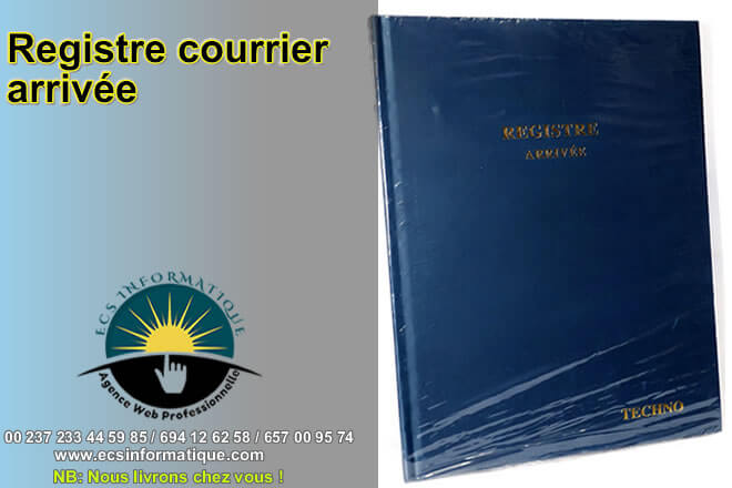 Registre courrier arrivée 200 pages - ECS INFORMATIQUE