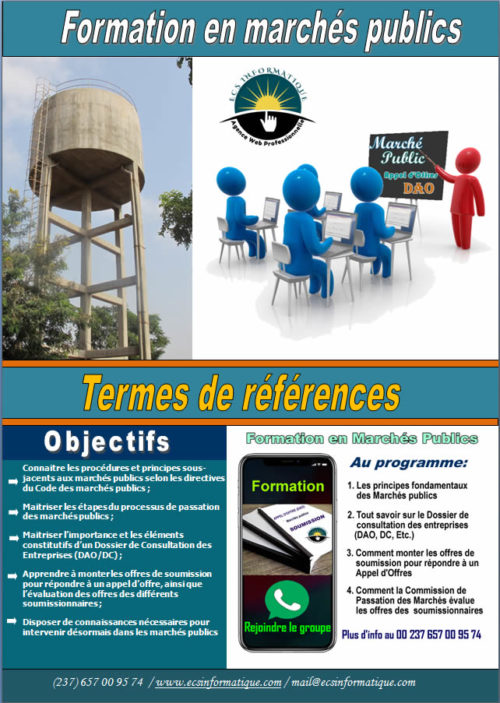 Séminaire de formation en marchés publics - Termes de références (TDR)